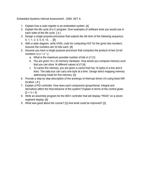 Embedded Systems Internal Assessment 2080 Pdf