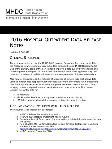 Release Notes Maine Health Data Organization Doc Template Pdffiller