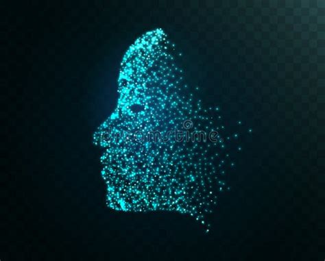 digital face particles technology concept background artificial intelligence machine lerning