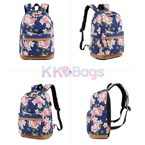 Sale 3 Pcs Backpack Set Teen Girls Floral Print School Bag