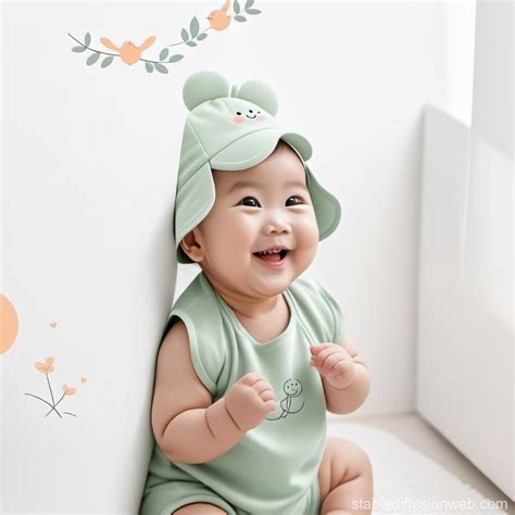 Chubby Chinese Baby Smiling Stable Diffusion Online