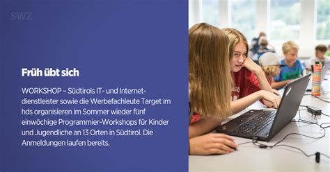Programmier Workshops Für Kinder Und Jugendliche Swz