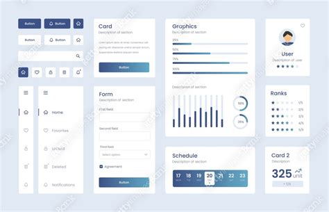 Light Collection Of Gradient Ui Ux Elements Ux Dashboard User Panel Template User Interface