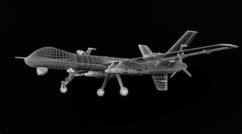 전투 드론 3d 모델 프리미엄 사진