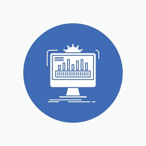 Dashboard Admin Monitor Monitoring Processing White Glyph Icon In Circle Vector Button