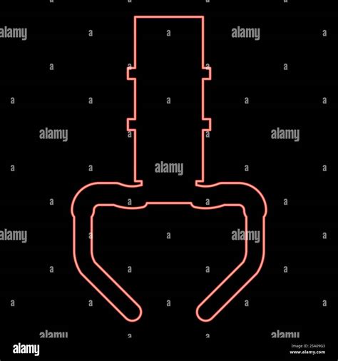 Neon Prize Toy Manipulator Iron Hook Crane Claw Picker Red Color Vector