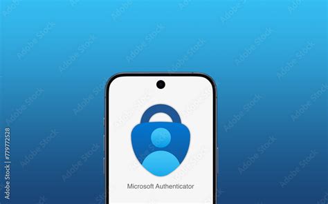 Microsoft Authenticator App Logo Is Displayed On A Modern Smartphone Blue Gradient In The