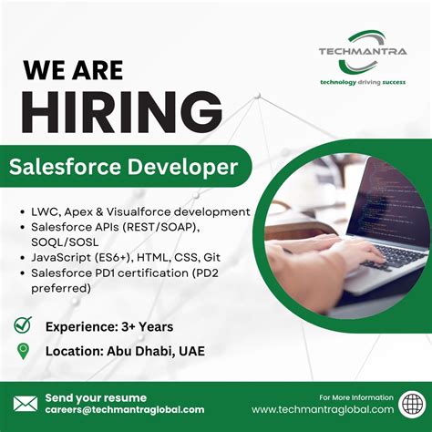 🚀 Were Hiring Salesforce Developer Abu Dhabi Uae Techmantra Global