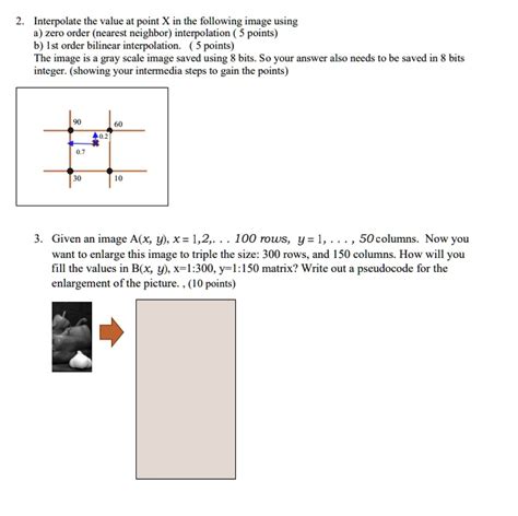 SOLVED Interpolate The Value At Point X In The Following Image Using A Zero Order Nearest