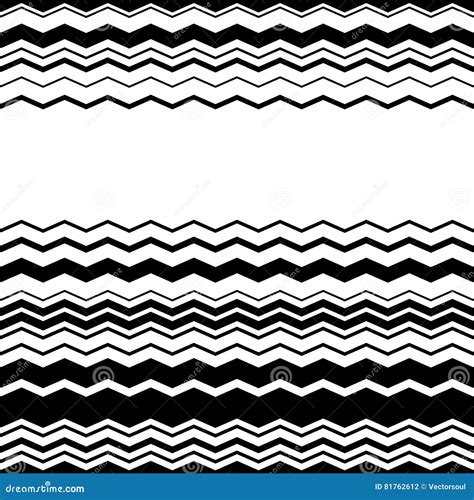 Wavy Zig Zag Horizontal Parallel Lines Abstract Monochrome Sea Stock
