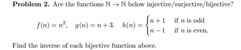 solved problem 2 are the functions n → n below