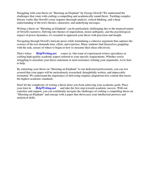 Thesis Of Shooting An Elephant Pdf