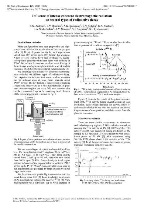Pdf Influence Of Intense Coherent Electromagnetic Radiation On