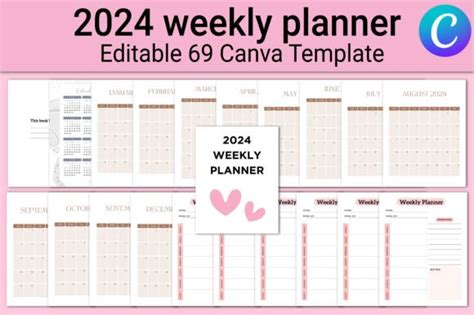 2024 Weekly Planner Graphic By Moriom · Creative Fabrica