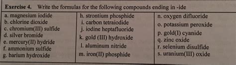 Solved Exercise 2 Name The Following Binary Compounds Using