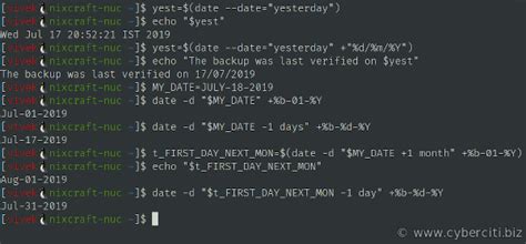 Getting Yesterdays Or Tomorrows Date With Bash On Linux Unix Nixcraft