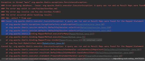 Error Querying Database Cause Orgapacheibatisexecutor