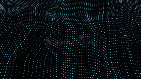 Abstract Dynamic Wave Of Particles Network Of Bright Points Or Dots Big Data Digital