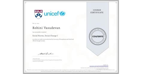 Rohini Vasudevan On Linkedin Completion Certificate For Social Norms