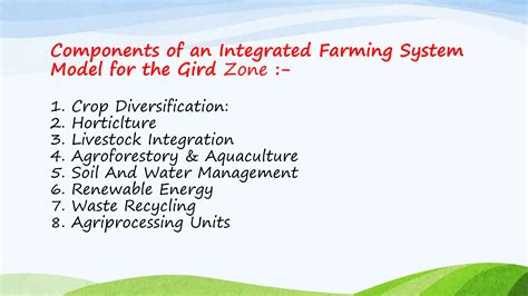 Ifs Model Of Grid Zone Integrated Farming System Pptx Pptx