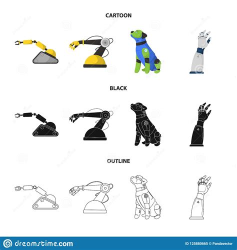 Vector Design Of Robot And Factory Icon Collection Of Robot And Space Stock Vector Illustration