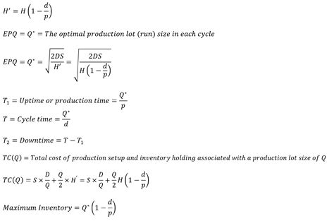 9 5 Inventory Models For Certain Demand Economic Production Quantity Epq Business Libretexts