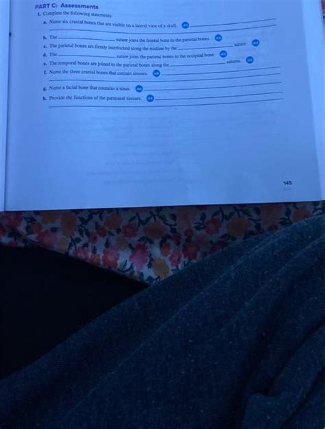 solved part c assessments 1 complete the following