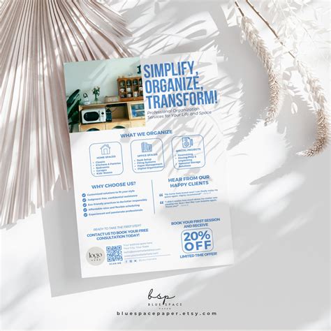 Home Organizer Flyer Professional Organizer Flyer Canva Template Declutter Service Flyers