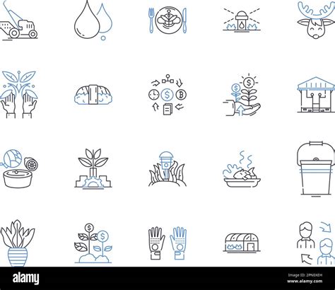 Farming Factory Outline Icons Collection Farming Factory Agriculture