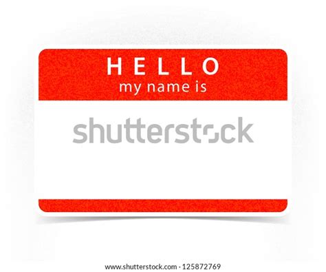 Red Name Tag Empty Sticker Hello Stock Illustration 125872769 Shutterstock