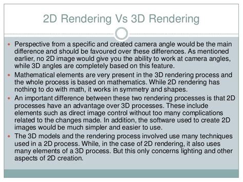 2d rendering vs 3d rendering