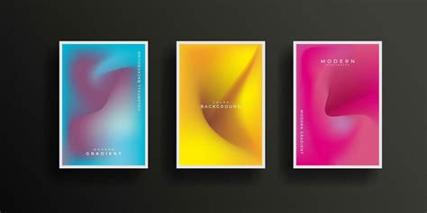 Set Of Covers Design With Vibrant Gradient Background Templates Colorful Modern Gradient