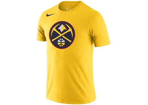 Nike Nba Denver Nuggets Logo Dri Fit T Shirt Yellow Black Mens Us