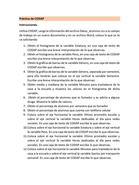 Práctica Codap Pdf