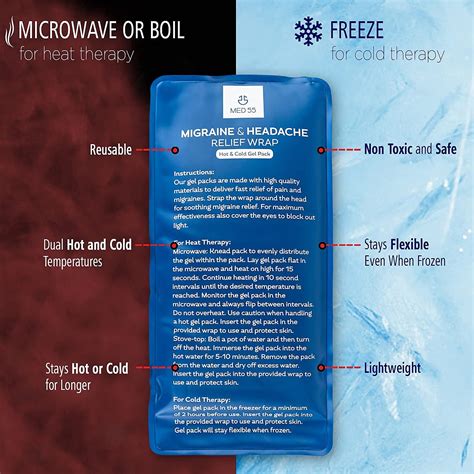 Headache And Migraine Relief Wrap Hat Hot And Cold Gel Ice Pack Warm