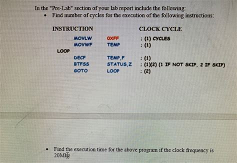 Solved In The Pre Lab Section Of Your Lab Report Include Chegg