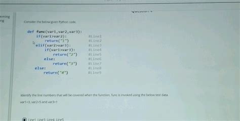 niming ng Cansider the below given Python | StudyX