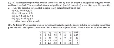 Solved 2 A ﻿an Integer Programming Problem In Which X1