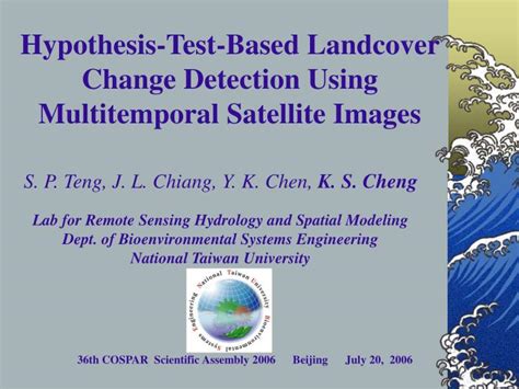 PPT Hypothesis Test Based Landcover Change Detection Using Multitemporal Satellite Images