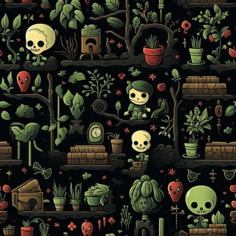 Premium Ai Image A Zombie Pattern Illustration