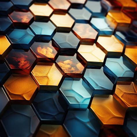 abstract background of hexagons 3d rendering 3d illustration generative ai stock illustration
