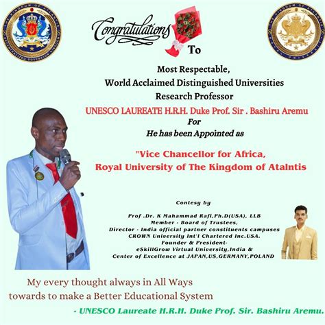 Advocateprofdrkmahammad Rafi On Linkedin University Nigeria