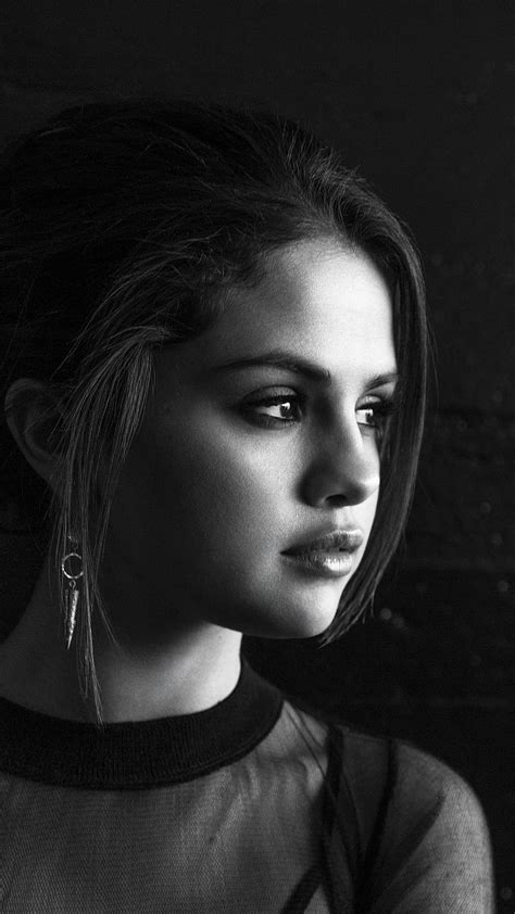 Selena Gomez Black And White Photoshoot