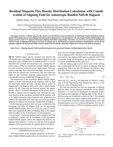Residual Magnetic Flux Density Distribution