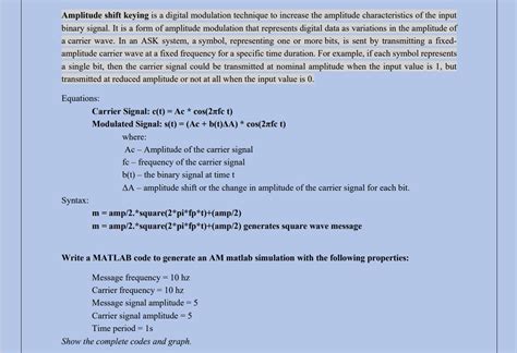 solved amplitude shift keying is a digital modulation