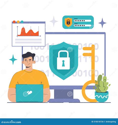 Data Encryption Personal Information Internet Stock Illustration Illustration Of Encryption