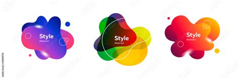 Set Of Layered Abstract Blobs Design Template For Logo Flyer Or