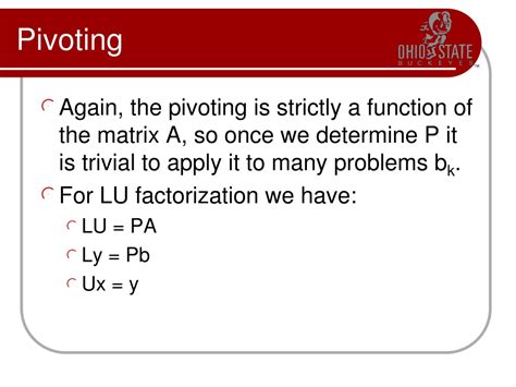 Ppt Linear Systems Pivoting In Gaussian Elim Powerpoint Presentation Id9562645