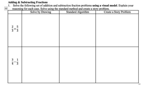 Solved Adding And Subtracting Fractions 1 Solve The Following