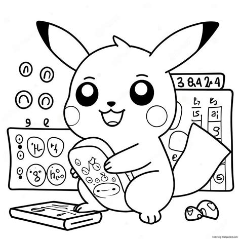 Cute Pikachu Solving Math Problems Coloring Page 65694 51995
